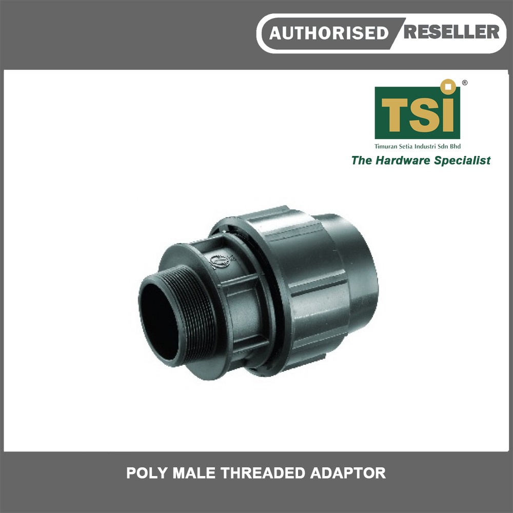 HDPE POLY MALE THREADED ADAPTOR ( 20mm x 1/2 HDPE POLY MALE THREADED ADAPTOR ( 20mm x 1/2